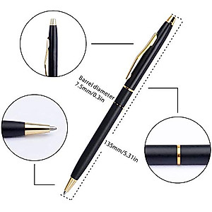 Cambond Black Pens, Ballpoint Pen Bulk Black Ink 1.0 mm Medium Point Smooth Writing Black and Gold Pens for Men Women Police Uniform Office Business, 10 Pack (Black)