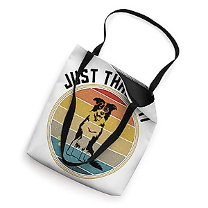 Retro Border Collie Lover Just Throw It Border Collie Mom Tote Bag