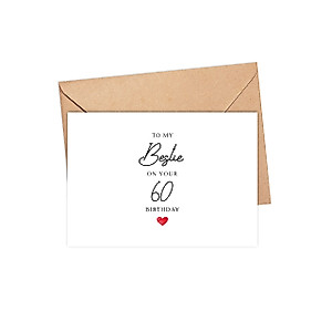 Emily gift Best Friend 60th Birthday Card - To My Bestie On Your 60th Birthday - Bestie Card - Sixtieth Birthday Gifts For Women