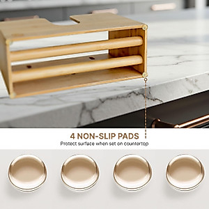 eBun Bamboo Paper Towel Dispenser - Multifold, C Fold & Trifold Paper Towel Holder, Wood Bathroom Wall Mount Napkin Dispenser, Folded Towel Holder Countertop, Commercial Hand Towel Dispenser