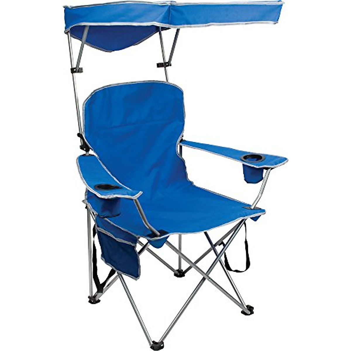 Quik Shade Full Size Shade Folding Chair, Royal Blue, 2'L x 3'W x 4.3'H (160048DS) & MAX Shade Chair, Blue