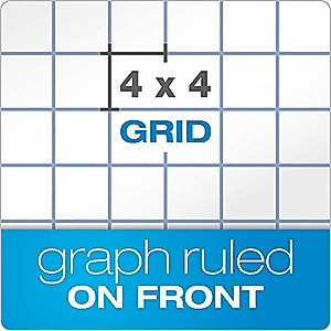 TOPS Docket Gold Graph Pads, 8-1/2" x 11-3/4", 4 x 4 Graph with Narrow Rule Back, Burgundy Cover, 80 Sheets (63752),White