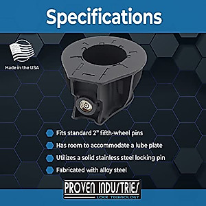 Proven Industries Model PL-5 Fifth-Wheel Kingpin Lock, Heavy-Duty Coupler Lock, Made in The USA