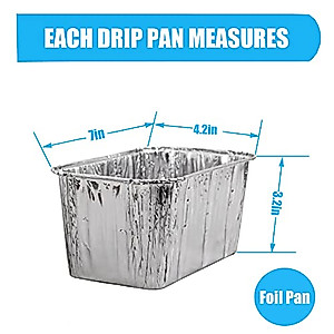 DONSIQIZZ 25 Pack Foil Drip Pan Liners for Char Griller 8128 8036 8536 Flat Iron Griddle Gas Grills, Compatible with CharGriller Flatiron Griddle Grease Cup Liners, Aluminum Pans Disposable 7" x 4.2"