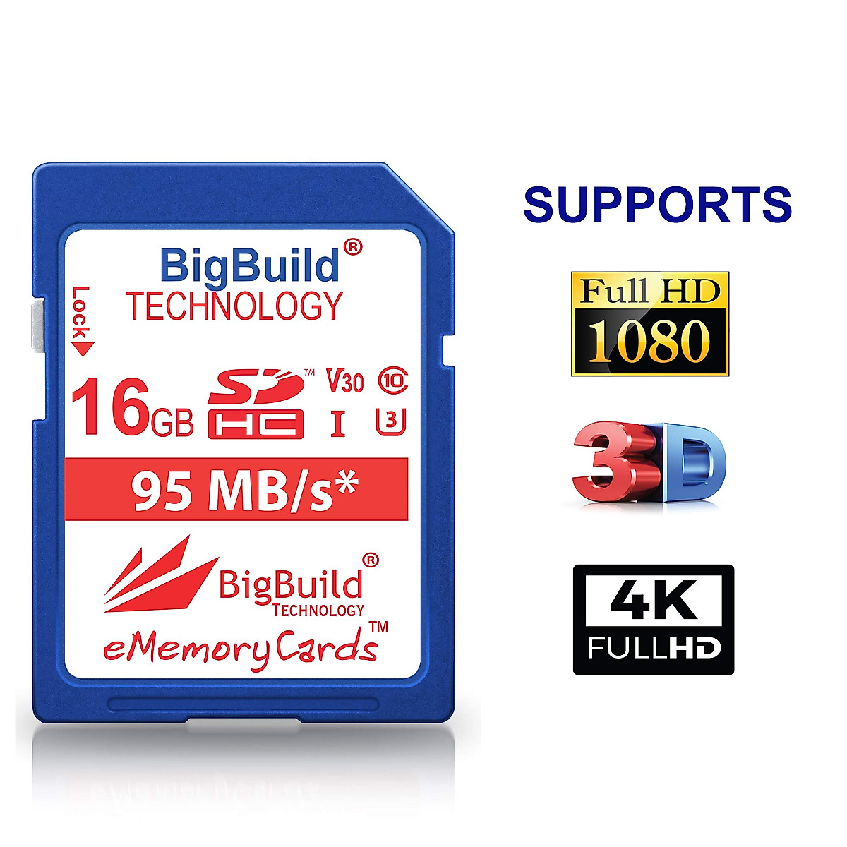 BigBuild Technology 16GB UHS-I U3 95MB/s Memory Card for Canon PowerShot SX420 is, SX430 is, SX520 HS, SX530 HS, SX540 HS, SX60 HS, SX610 HS, SX620 HS, SX710 HS, SX720 HS, SX730 HS, SX740 HS Camera