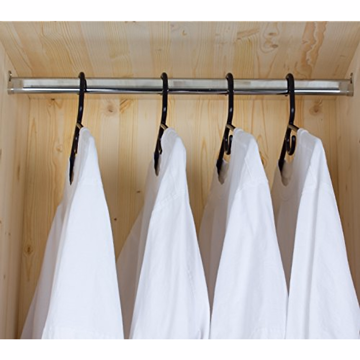 GlideRite Hardware 24-inch Steel Oval Closet Rod with Two Sets of End Supports Polished Chrome Set of: (4)