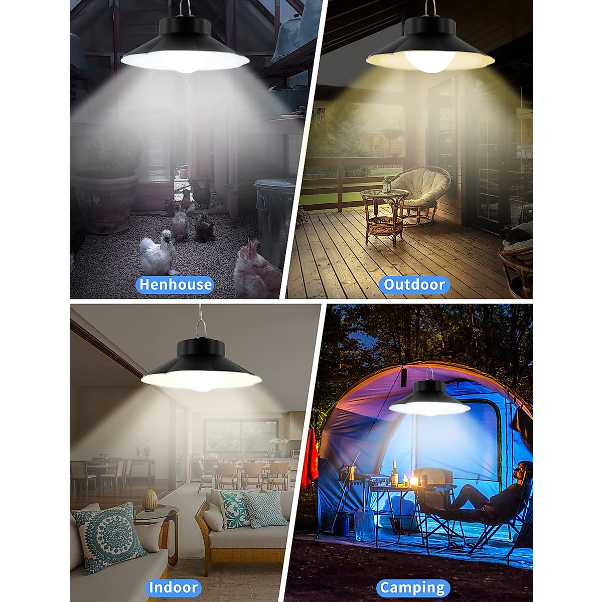 Solar Shed Lights Outdoor Indoor,Led Dusk to Dawn Battery Powered Pendant Lights with Remote Control 4 Modes(Timer Lighting|Auto-On|5 Dimmable|Daytime-On) Waterproof Ip65 for Gazebo Porch Hanging