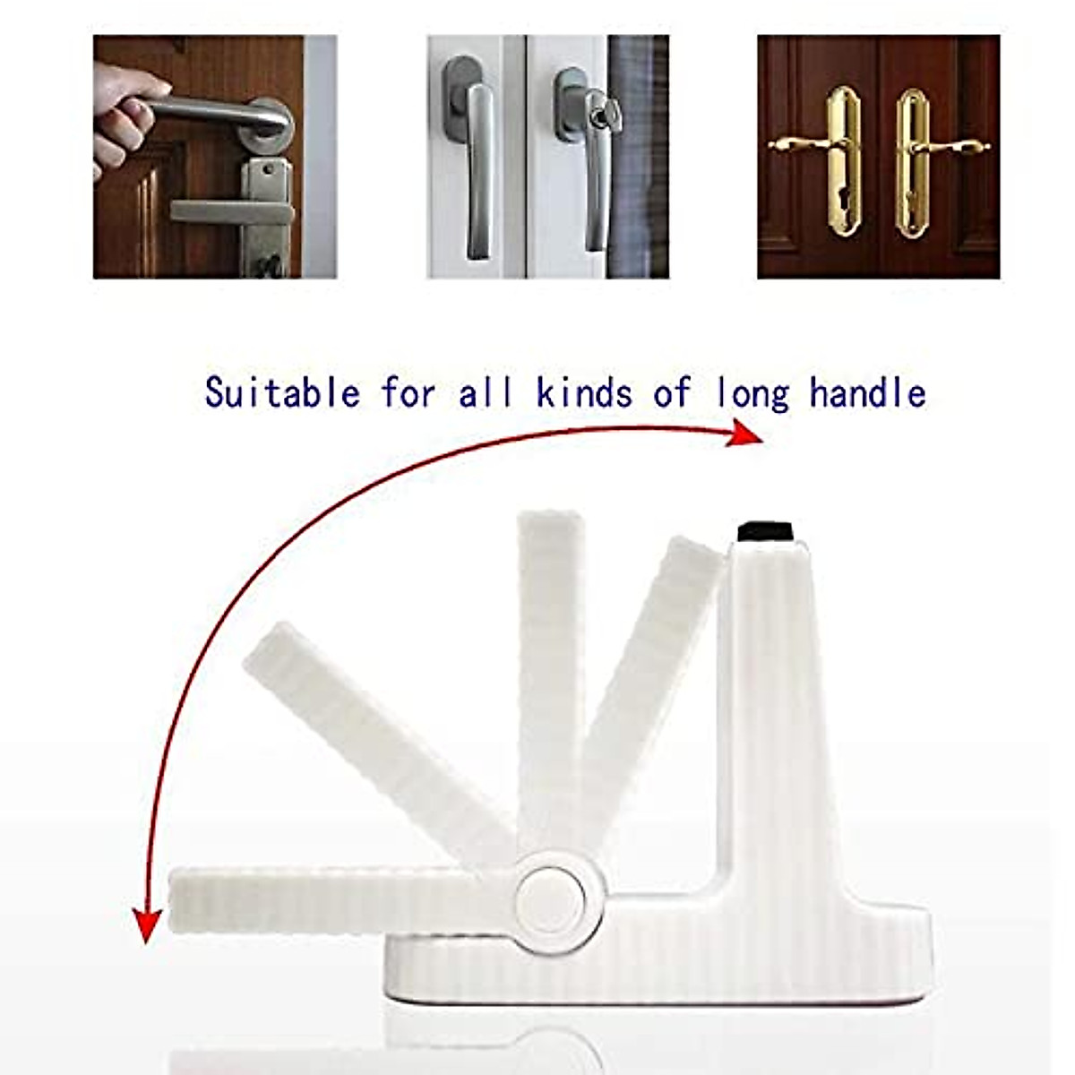 ZogeeZ Childproof Door Lever Lock (2 Pack) Prevents Toddlers from Opening Doors. Easy One Hand Operation Extra Strong Adhesive - Simple Install, No Tools Needed