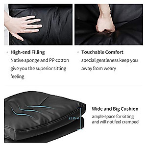 Hbada Executive Office Chair, Big and Tall Desk Chair 400lbs Wide Seat, High Back PU Leather Ergonomic Computer Chair with Adjustable Armrest, 360° Swivel Office Chair Adjustable Height, Black