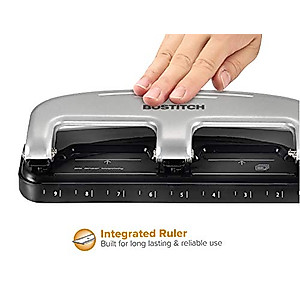 Bostitch Office EZ Squeeze 3-Hole Punch, 20 Sheet Capacity, Reduced Effort, No Jam Technology , Silver