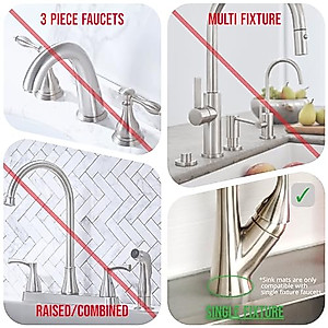 Ternal Sinkmat for Kitchen Sink Faucet, Silicone, Black, Splash Guard & Drip Catcher For Around Faucet Handle