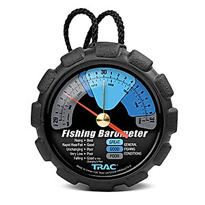 Camco TRAC Outdoors Fishing Barometer | Features an Adjustable Pressure Change Indicator with Reference Marker & Color-Coded Dial | Easily Calibrates to Local Barometric Pressure (69200)
