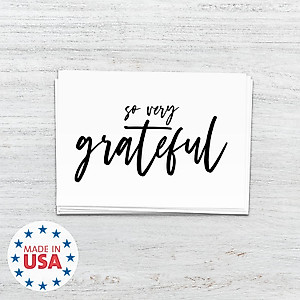 So Very Grateful Thank You Note Cards / 24 Everyday Greeting Cards With White Envelopes/Wedding Bridal Baby Shower Greeting Cards