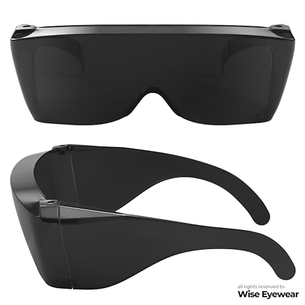 Wise Eyewear Cover-Ups Black Fit Over Sunglasses - Wrap Around Sunglasses - People Who Wear Prescription Glasses in the Sun (Black)