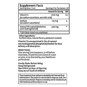 VEGIELIGHT PassionC Liposomal Vitamin C 1000mg - True Encapsulation - High Absorption Low Sodium Liquid Formula - High Dose VIT C Antioxidant - Refreshing Pineapple Flavor