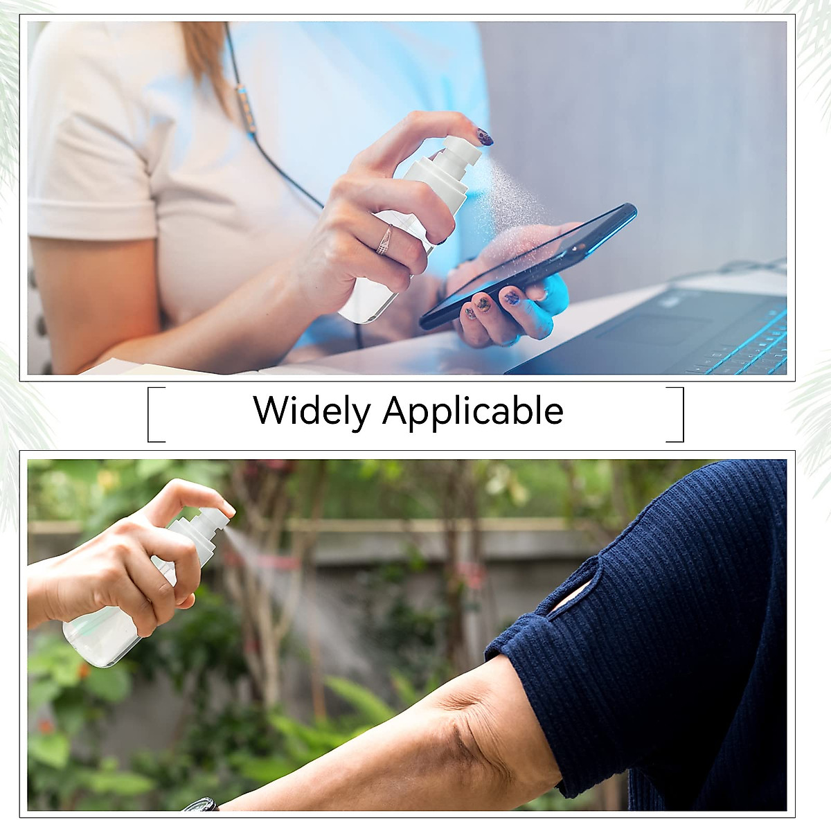 36 Pcs Small Spray Bottle 3.4 Oz/ 100 ml PETG Fine Mist Spray Bottles Hair Leak Proof Travel Size Spray Bottle Cute Mini Empty Cosmetic Refillable Travel Containers for Perfume with 40 Labels