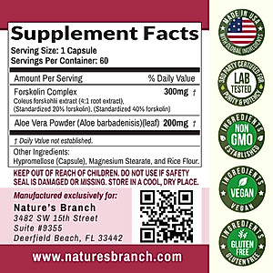 Premium 100% Ultra Pure Forskolin for Weight Loss Max Strength w/ 40% Standardized Coleus Forskohlii Root Extract Powder Belly Buster Supplement - Extreme Keto Advanced Boost Complex - 60 Diet Pills
