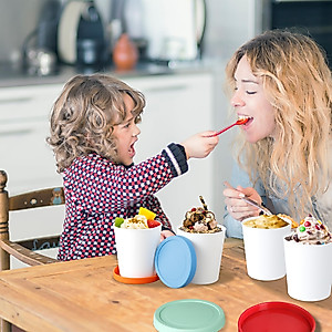 Ice Cream Containers for Homemade, Ice Cream Containers Set (4 Pack - 1 Quart Each), Reusable Ice Cream Storage Containers for Freezer, Leak-Free Ice Cream Containers with Silicone Lids