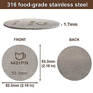 Espresso Puck Screen 53.3mm Reusable Coffee Filter for Espresso Portafilter Filter Basket 54mm, 1.7mm Thickness 150μm, 316 Stainless Steel Espresso Filter Screen (2 Packs 53.3mm)