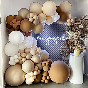 Brown Boho Nude Balloon Garland Kit Arch and Tan Neutral Cream Blush Coffee Light Baby Shower Teddy Bear