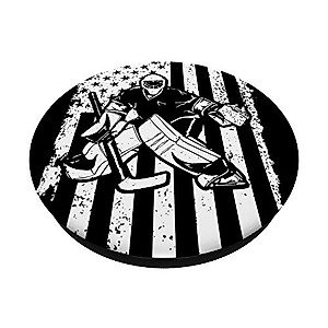 Hockey Goalie Goaltender USA Flag Birthday Christmas Gift PopSockets PopGrip: Swappable Grip for Phones & Tablets