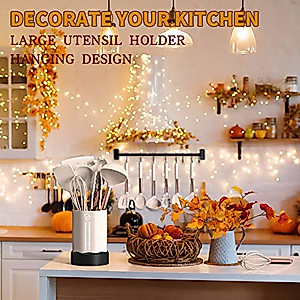 Silicone Cooking Utensil Set, Fungun Kitchen Utensils Set with Copper Handle 24 Pcs Kitchen Gadgets Tools Set, Non-stick Heat Resistant Kitchen Spatulas Set - Khaki…