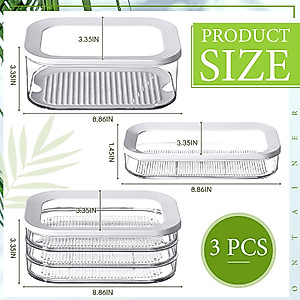 Tioncy 3 Pcs Deli Meat Container for Fridge Bacon Container for Refrigerator Stackable Food Storage Boxes with Lid Cheese Keeper Box for Fridge Airtight Deli Holder Organizer for Turkey Pantry Lunch