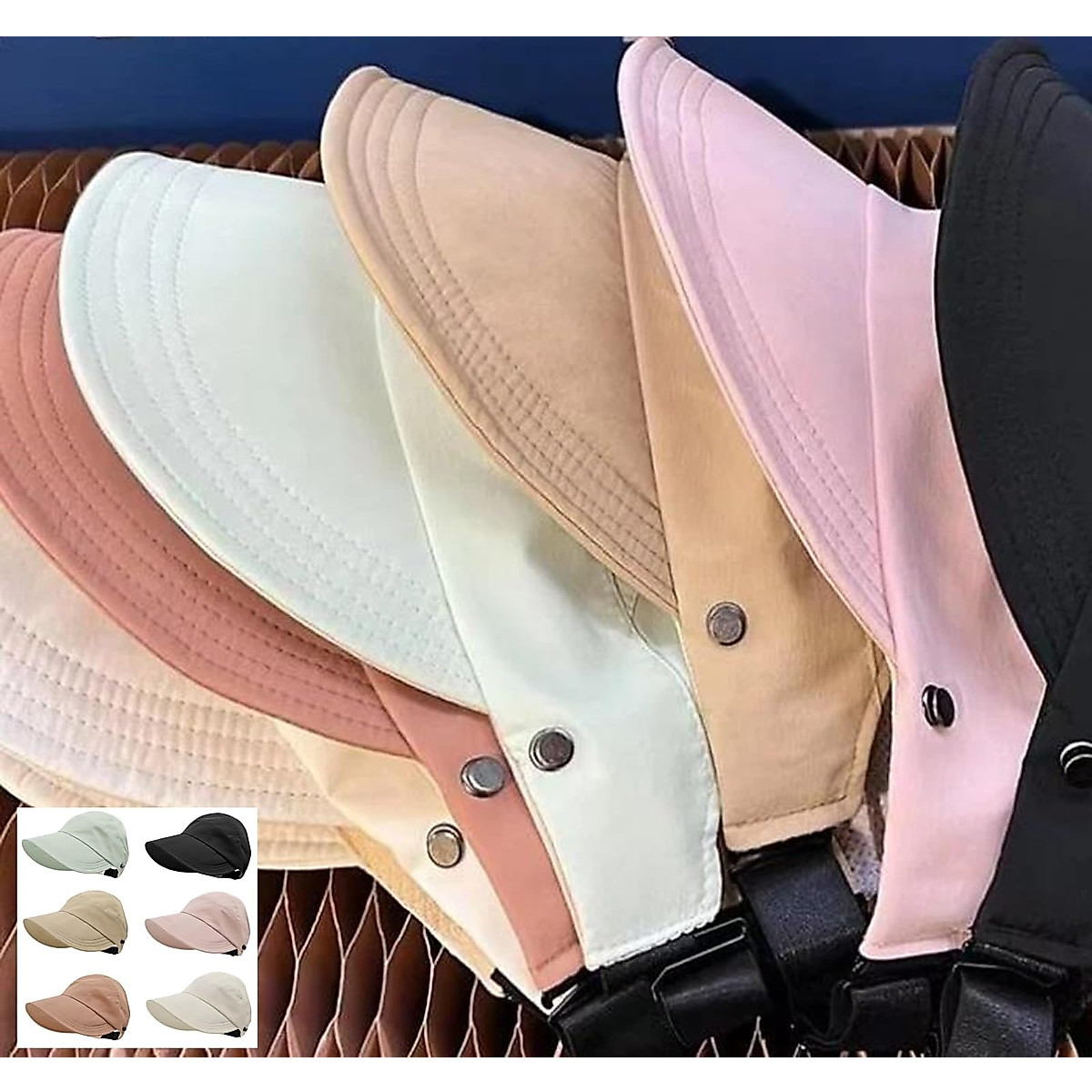 Women's Large Brim UV Protection Empty Top Sun Hat,Outdoor Wide Brim Hats for Women,Outdoor UV Protection Hollow Top Sun Hat (US, Alpha, One Size, Medium, Black)