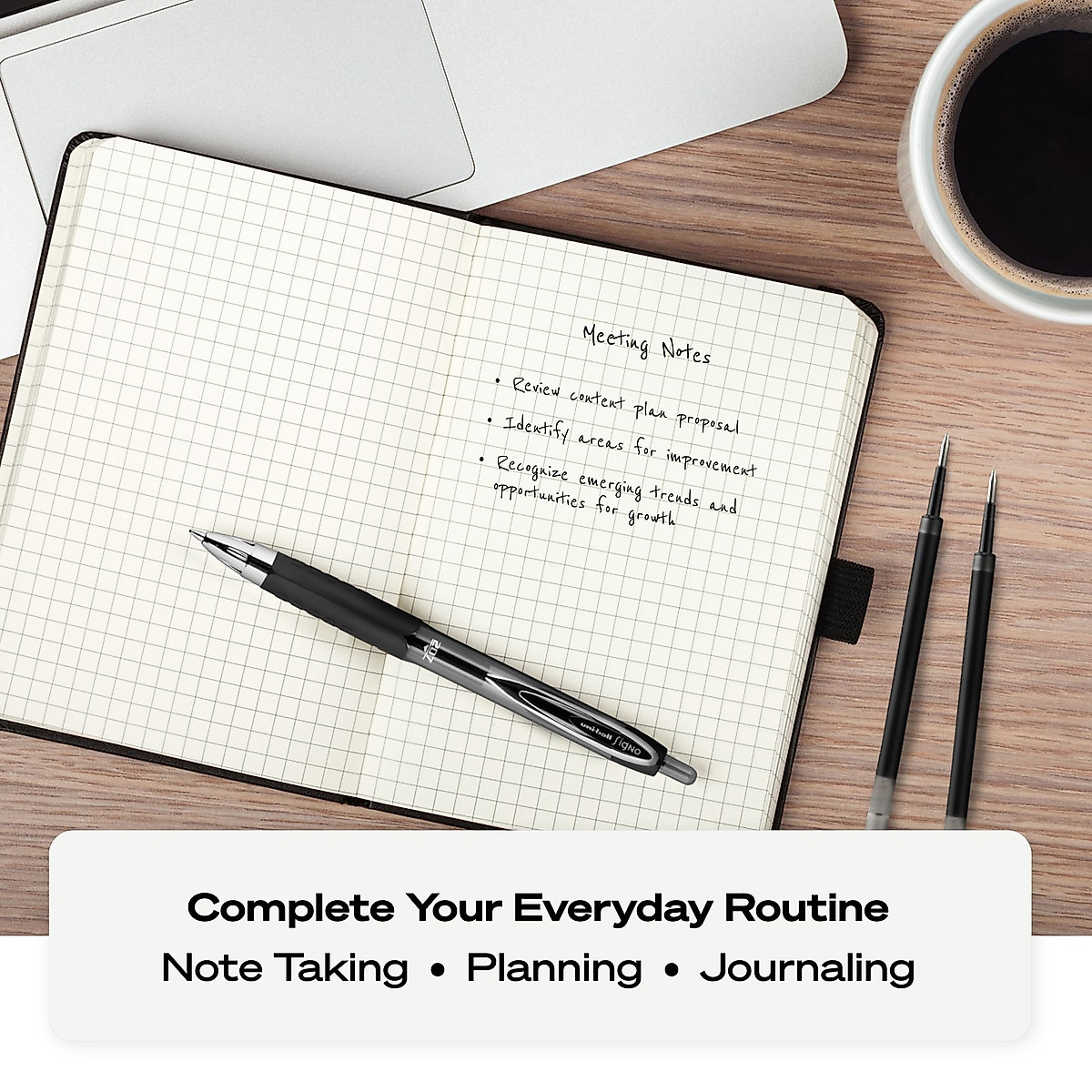 Black Retractable Gel Pens 12 Pack with Micro Points, Uni-Ball 207 Signo Click Pens are Fraud Proof and the Best Office Pens, Nursing Pens, Business Pens, School Pens, and Bible Pens