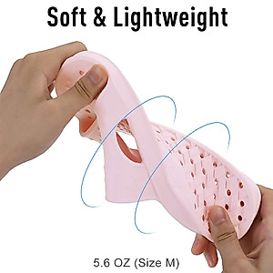 shevalues Shower Shoes for Women with Arch Support Quick Drying Pool Slides Lightweight Beach Sandals with Drain Holes, Pink 8-9 Women / 6.5-7.5 Men