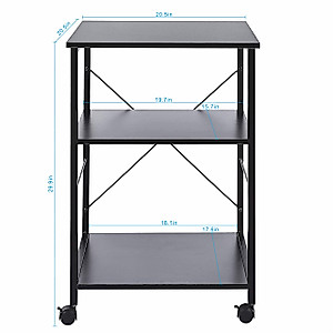 Amazon Basics Multipurpose Rolling Cart, Desk Extender, Black