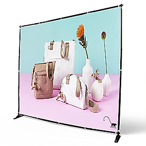 Displayfactory 10 X 8 Ft Banner Stand Backdrop Step and Repeat Display Adjustable Backdrop Stand Telescopic Display Stand for Trade Show,Photo Booth,Wall Exhibitor Background with Carrying Bag