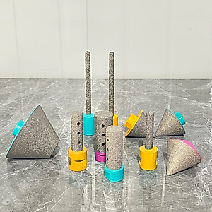 GYTYCATAH Diamond Mortar Raking Bits 5/16" x 4" for Old Mortar Brick Concrete Stone Removal, Diamond Mortar Router, 5/8"-11 Threads (Yellow)