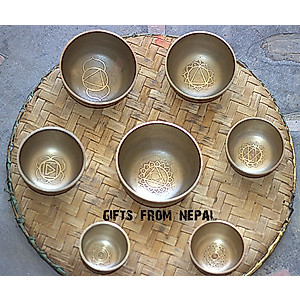 Chakra Healing Tibetan Hammered Himalayan Singing Bowl Set of 7 Meditation Bowls Hand Bowls from Nepal