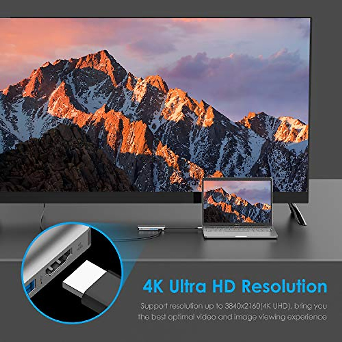 LENTION USB C Hub with 4K HDMI, SD Card Reader, 2 USB 3.0, Type C Charging & Ethernet Compatible 2023-2016 MacBook Pro, New Mac Air/Surface/Steam Deck, More, Stable Driver Adapter (CB-C68, Space Gray)