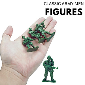 Liberty Imports 120 PCS Army Men Toy Soldiers & Battle Vehicles Military Action Figures Deluxe Bucket Set - World War II Little Plastic Action Figurines for Kids, Boys Imaginary Play