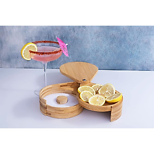 Margarita Salt Rimmer, Baraiser Bamboo Glass Rimmer, 3-Tier Bar Salt and Sugar Rimmer for Cocktails