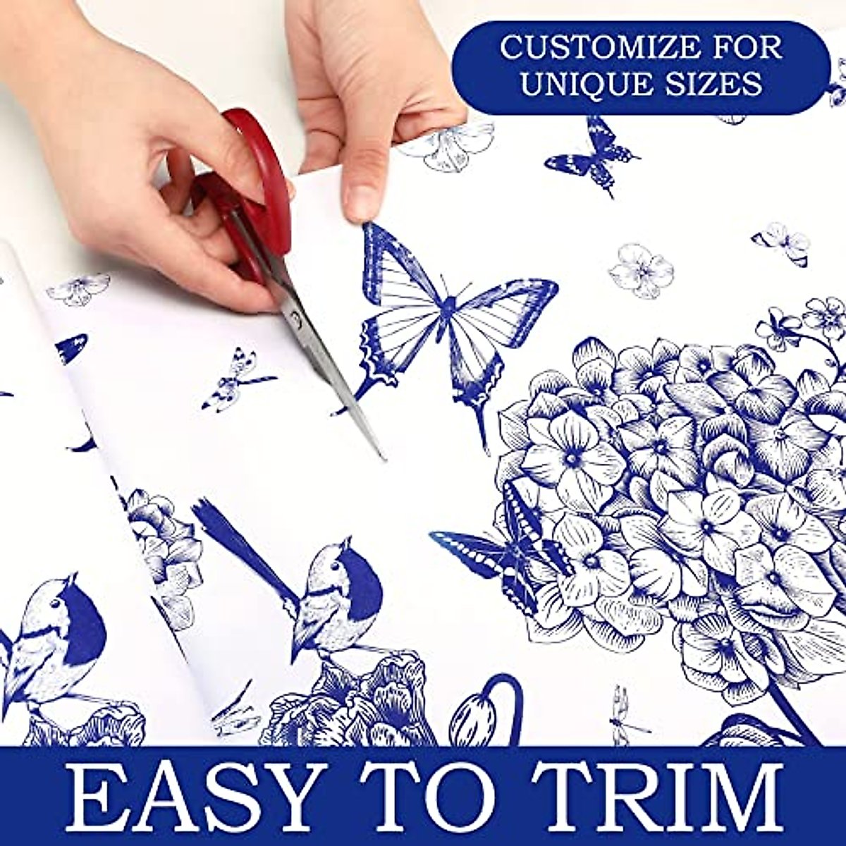 Gersoniel 10 Sheets Drawer Liners for Dresser Scented Drawer Liners Drawer Paper Liner Non Adhesive Scented Liners for Drawers Fragrant Drawer Liners for Home Shelf Closet (Blue Butterfly, Linen)