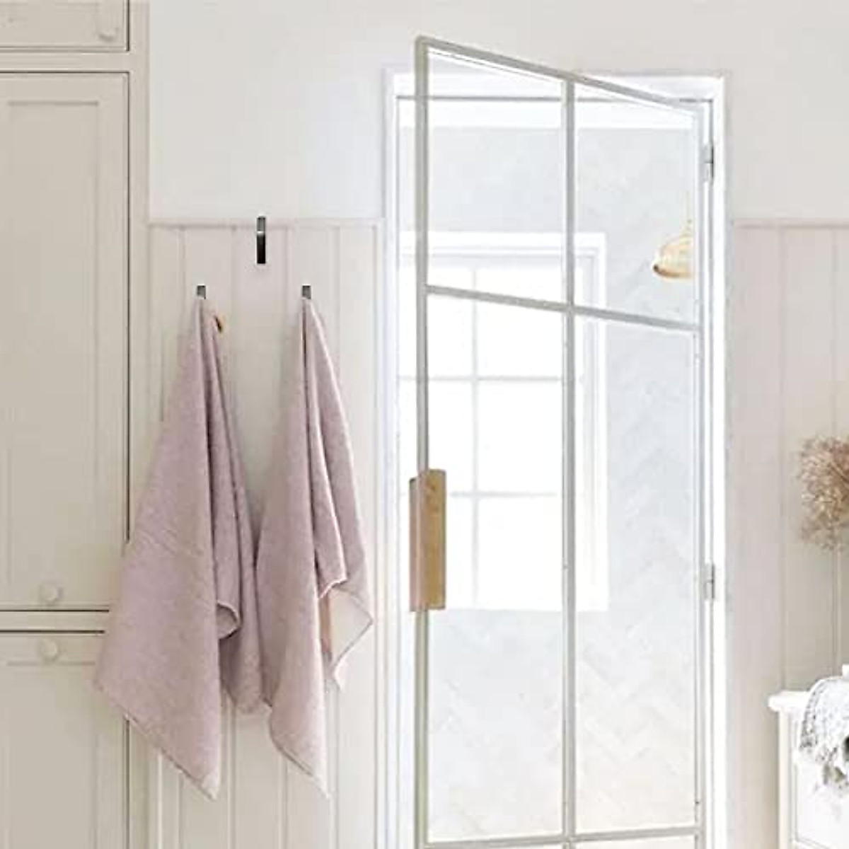 Potaosey 4PC Black Single Coat Hooks, Wall Mounted Single Towel Hook.Modern Style Hook for Bedroom Living Room Bathroom Fitting Room Office