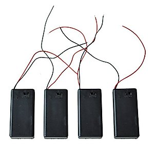 4 Pcs 9V Battery Case Holder with Cover Storage Case Holder with ON/OFF Switch for 6F22
