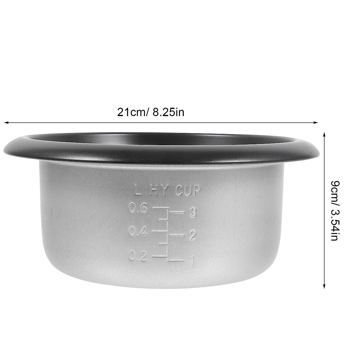 MAGICLULU Small Rice Cooker Liner 1.58-Qt Cooking Pot Liner Replacement Mini Non-stick Rice Cooker Pots for Rice Cooker 8.25 x 8.25 x 3.54Inch Black