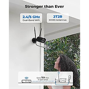 REOLINK Plug-in WiFi Outdoor Security Cameras, 4MP Wired Wi-Fi Camera for Home Security, Smart Person/Vehicle Detection Alert, HD Night Vision, IP66 Waterproof, Works with Google Assistant, RLC-410W