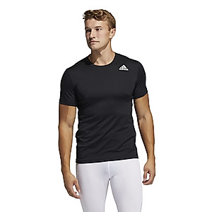 adidas Men's Techfit Fitted Tee, Black, 3X-Large