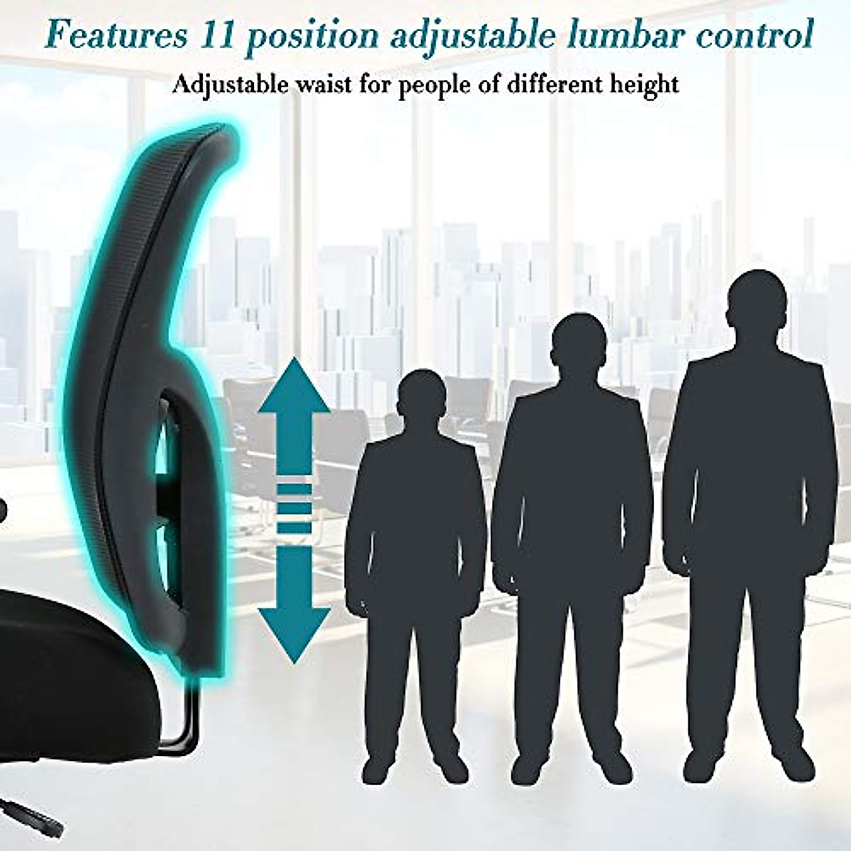Big & Tall Office Chair Heavy Duty 400LBS Computer Desk Chair Ergonomic High Back Task Rolling Swivel Mesh Chair with Lumbar Support & Adjustable Armrest Modern Executive Chair for Women Men, Black