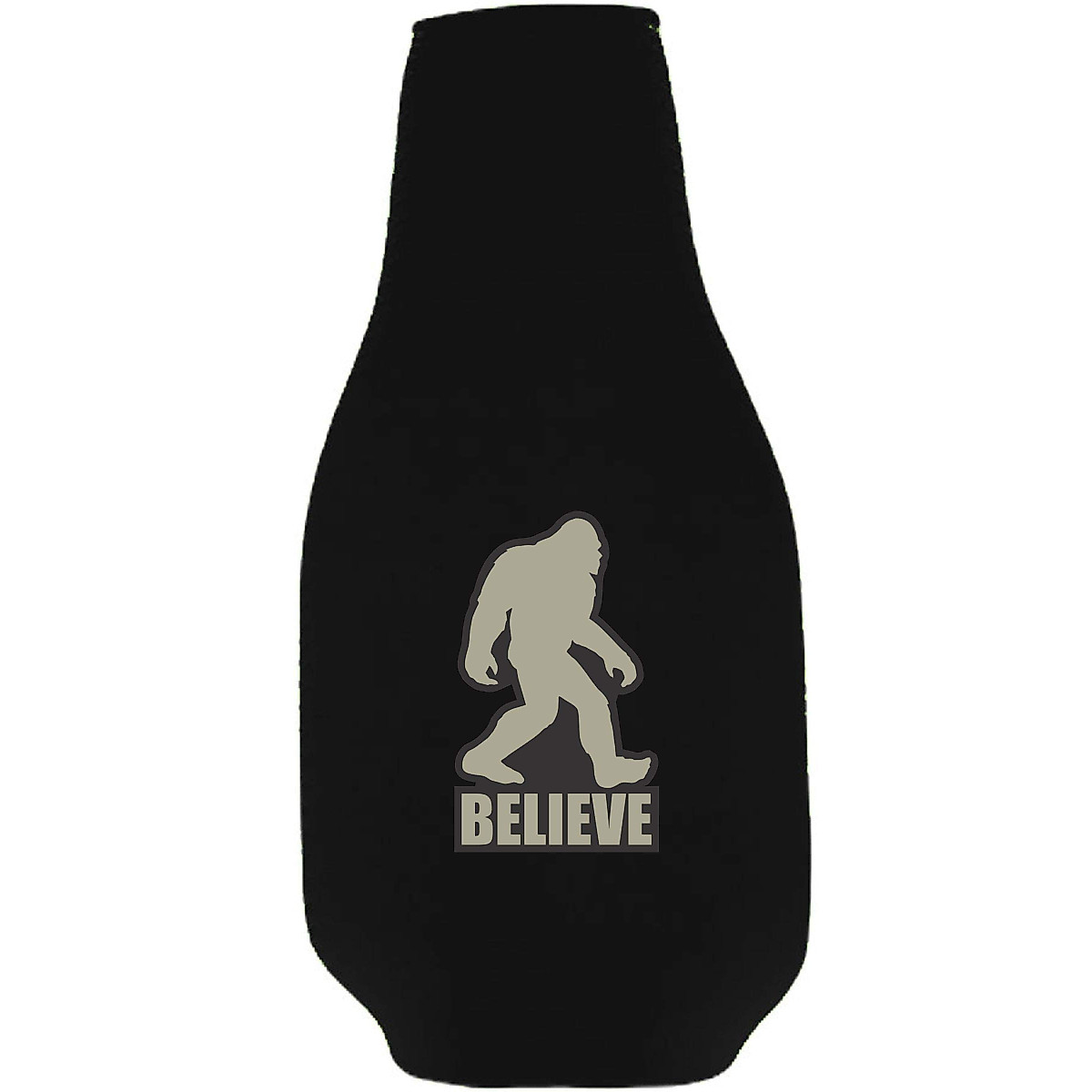 Bigfoot Believe Beer Bottle Coolie With Opener (1, Black)