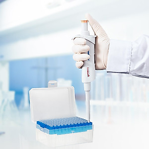 4E's USA 0.5-10µL Pipette Tip - Universal Tips, RNase/DNase Free, Pyrogen Safe, Sterile White Extended Length Pipette Tip, 96 Tips Racked