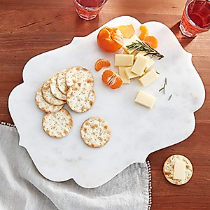 Santa Barbara Design Studio Table Sugar Cheese Board, 15 x 11-Inches, White Marble