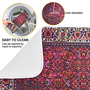 ElliTarr Dish Drying Mat for Kitchen Counter Microfiber Absorbent Dish Drainer Mat Small Kitchen Drying Rack Mat Heat Resistant Drying Pad for Counter 18x24