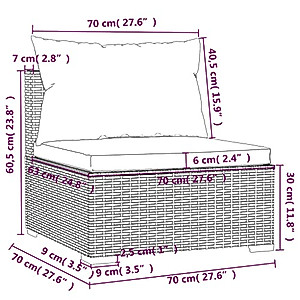 WHOPBXGAD 7 Piece Patio Lounge Set Deck Furniture,Gardens Patio Furniture,Designed for use on lawns, terraces, poolsides, patios and Gardens,with s Poly Rattan Brown