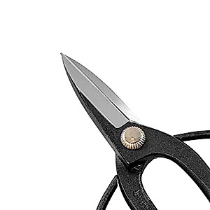KAKURI Okubo Shears 7" (180 mm) Bonsai Scissors, Flower Arranging Scissors, Japanese Carbon Steel Professional Garden Tool, Black, Made in JAPAN